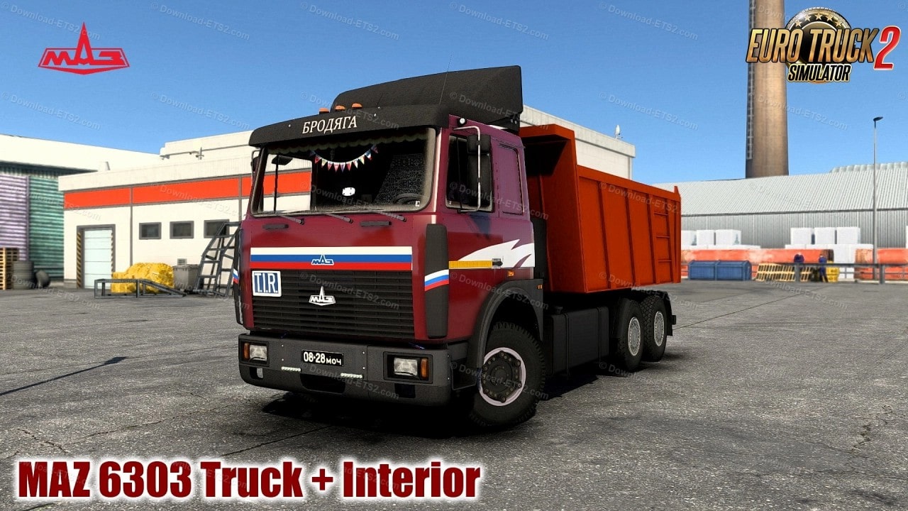 کامیون MAZ 6303 + داخلی ورژن 1.3 برای یوروتراک 2 - پارسی مد